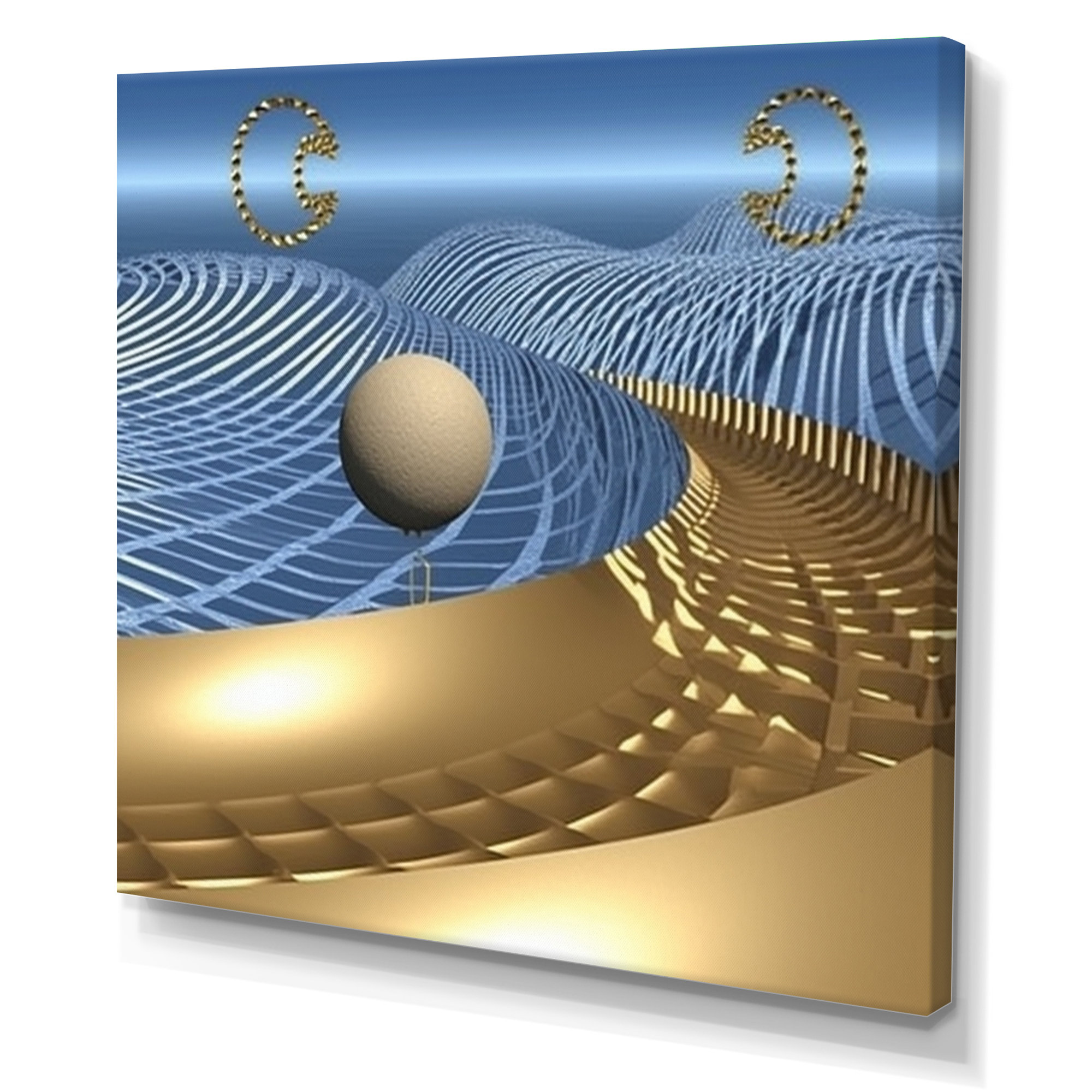 Ebern Designs Golden Infinity Matrix - Print | Wayfair